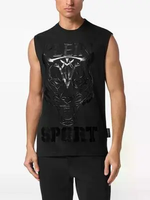 PLEIN SPORT Tiger Graphic Sleeveless Crewneck Top