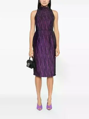 BARUNI Zebra Print Jacquard Midi Dress