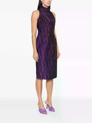 BARUNI Zebra Print Jacquard Midi Dress