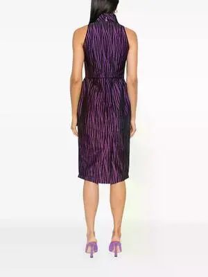 BARUNI Zebra Print Jacquard Midi Dress
