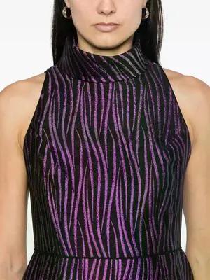 BARUNI Zebra Print Jacquard Midi Dress