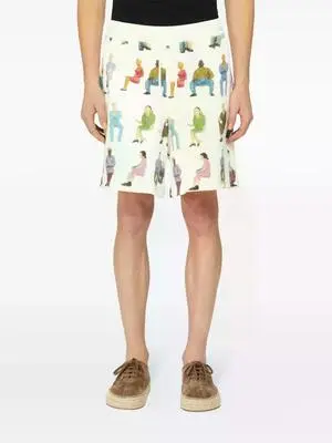 JW Anderson Waffle-texture Graphic Print Shorts