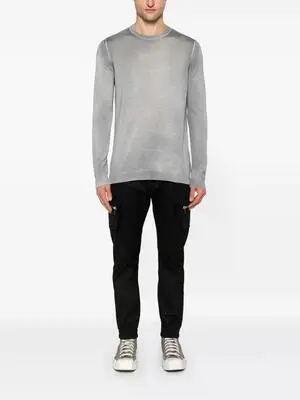 Avant Toi Distressed Crew Neck Sweater - Grey