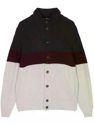 CRUCIANI Colour-block Cable-knit Cardigan