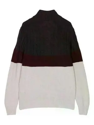 CRUCIANI Colour-block Cable-knit Cardigan