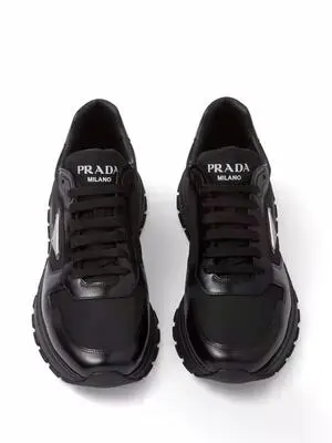 Prada Re-nylon And Brushed Leather Lace-up Sneakers