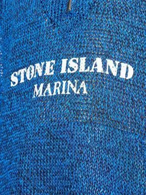 Stone Island Logo Embroidered High Neck Sweatshirt