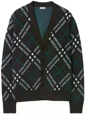 Burberry Vintage Check V-neck Cardigan - Grey