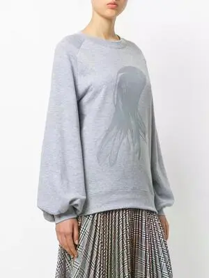 IOANA CIOLACU Oversized Printed Sweatshirt - Grey