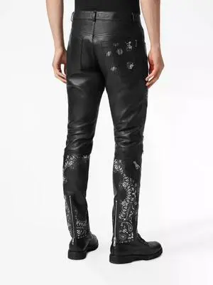 Philipp Plein Slim-cut Leather Trousers