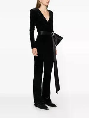 NISSA Velvet Glitter Detail Jumpsuit