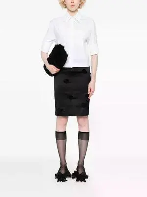 Sportmax Borbona Mini Skirt With Floral Appliqu