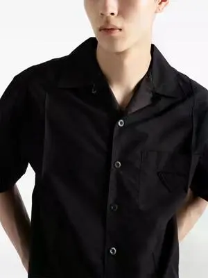 Prada Technical Cotton Short-sleeved Shirt - Black