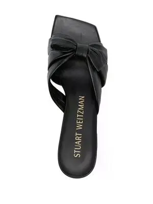 STUART WEITZMAN Sofia Nappa Leather Block Heel Sandals