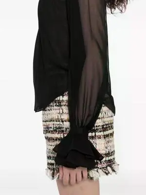 Giambattista Valli Semi-sheer Blouse With Draped Detailing