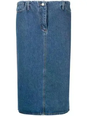 Magda Butrym Engraved-logo Denim Pencil Skirt