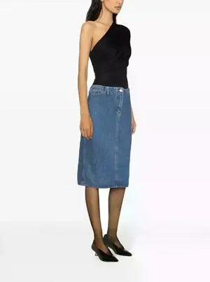 Magda Butrym Engraved-logo Denim Pencil Skirt