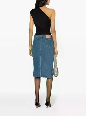 Magda Butrym Engraved-logo Denim Pencil Skirt