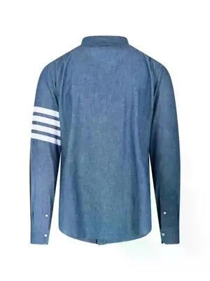 Thom Browne 4-bar Straight-fit Chambray Shirt - Blue
