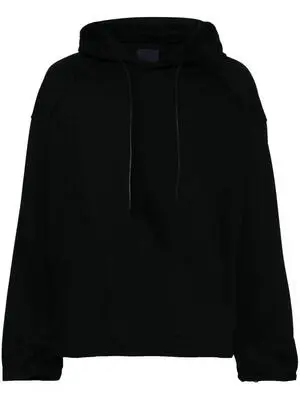 JUUN.J Logo Embroidered Hoodie - Black