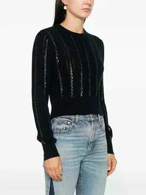 GOLDEN GOOSE Sequin Embellished Cable Knit Sweater