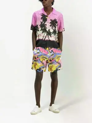 Palm Angels Floral-print Deck Shorts - Pink