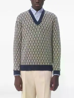 Valentino Garavani Wool Jumper With "toute La V" Jacquard Pattern