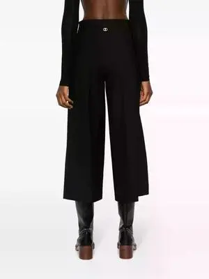 TWINSET Logo Plaque High-waisted Wide-leg Trousers