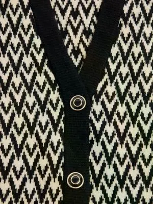 Valentino Garavani Geometric Pattern Virgin Wool Cardigan