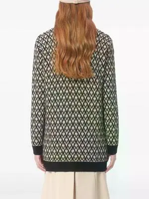 Valentino Garavani Geometric Pattern Virgin Wool Cardigan