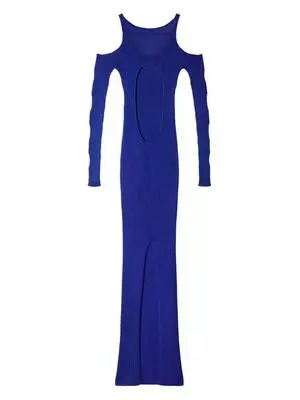 Off-White Ribbed Cut-out Maxi Dress