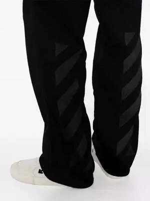 Off-White Diag-stripe Embroidered Track Pants - Black
