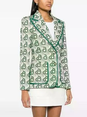 Casablanca Heart Jacquard Peak Lapel Blazer