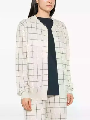 Frenckenberger Windowpane Checked Cardigan