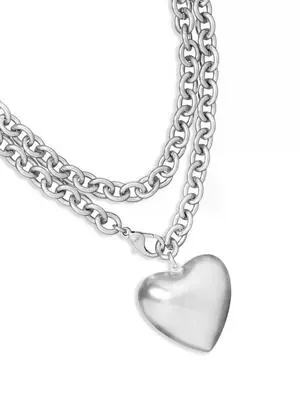 ROXANNE ASSOULIN Puffy Heart Necklace - Silver