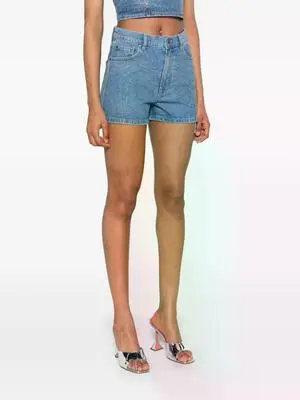ROTATE BY BIRGER CHRISTENSEN Embellished High-rise Denim Shorts