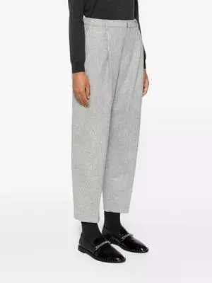 Brunello Cucinelli Mélange Pleated Tapered Trousers