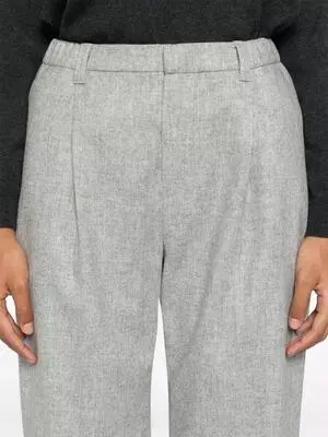 Brunello Cucinelli Mélange Pleated Tapered Trousers