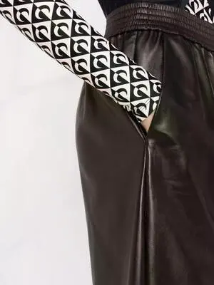 Drome Lamb Skin Flared-leg Trousers - Black