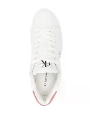 Calvin Klein Calf Leather Logo Print Sneakers
