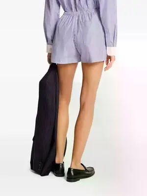 Sporty & Rich Striped Relaxed Fit Shorts - White