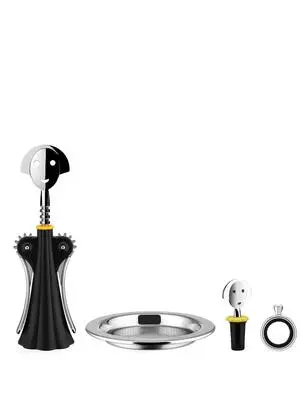ALESSI Gam01 Stainless Steel Wine Set - Black
