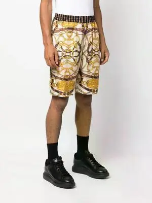Moschino Teddy Print Silk Shorts