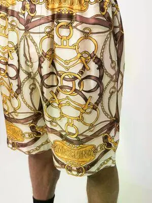 Moschino Teddy Print Silk Shorts