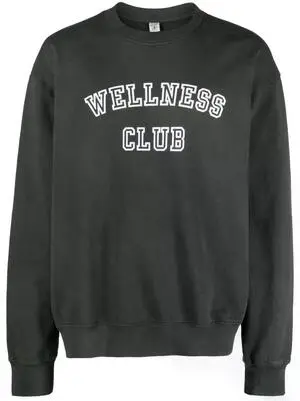 SPORTY & RICH Wellness Club Cotton Sweatshirt - Grey