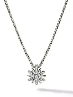 David Yurman Sterling Pavé-set Diamond Starburst Pendant Necklace - Silver