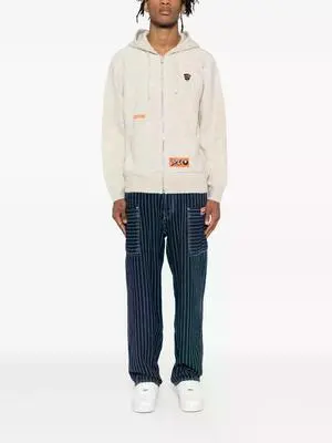 AAPE BY *A BATHING APE Moonface Logo Zip-up Cardigan - Grey