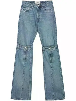 Coperni Mid-rise Wide-leg Jeans With Open Knee Detail - Blue
