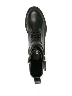 Just Cavalli Belted Ankle Leather Boots