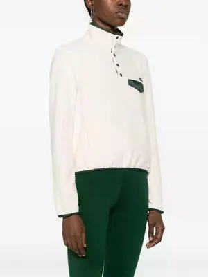 Sporty & Rich Logo Patch Fleece Top - Neutrals